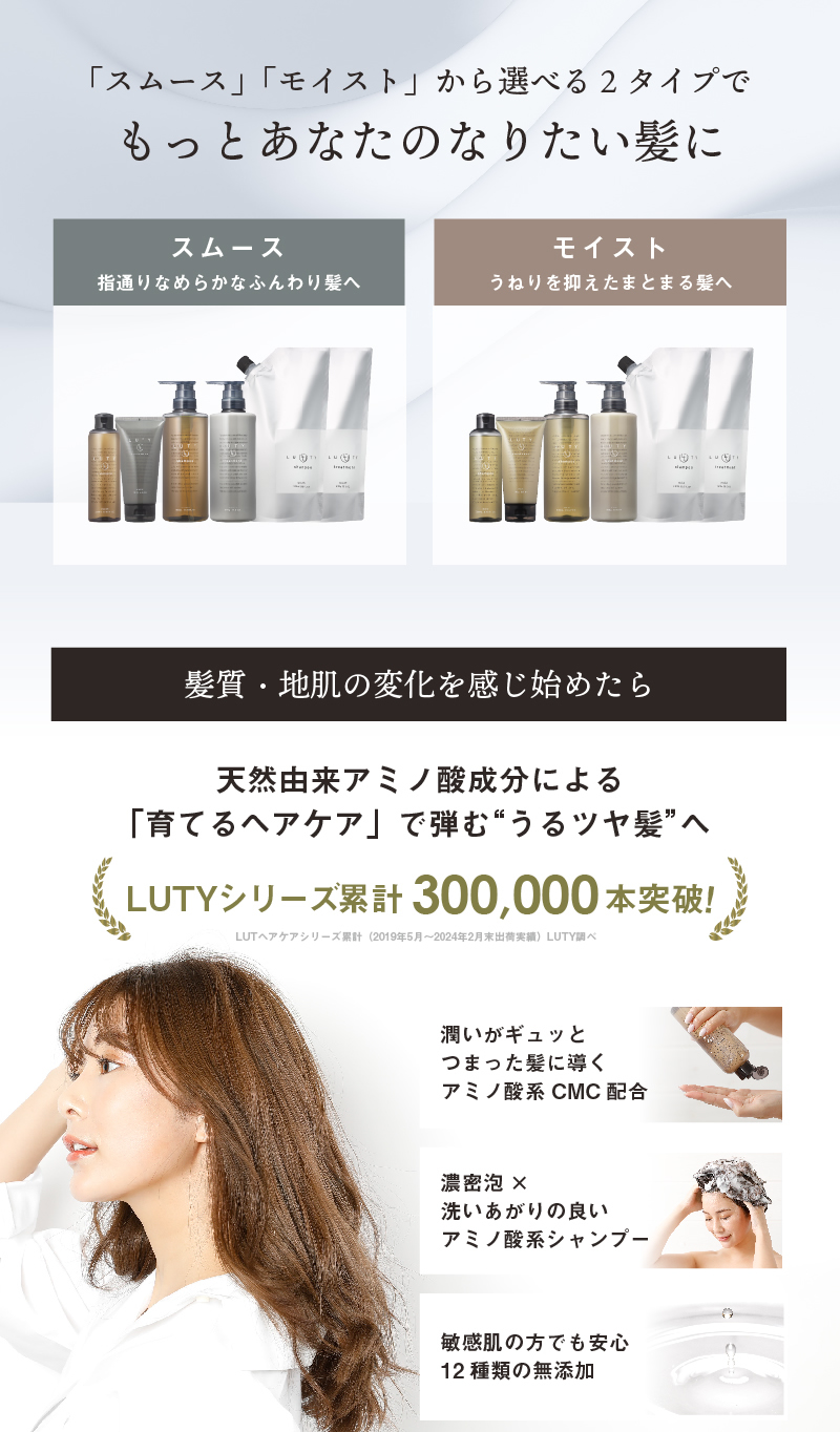 【30％オフ/定期】LUTY ルーティー シャンプー 500ml・トリートメント 500g